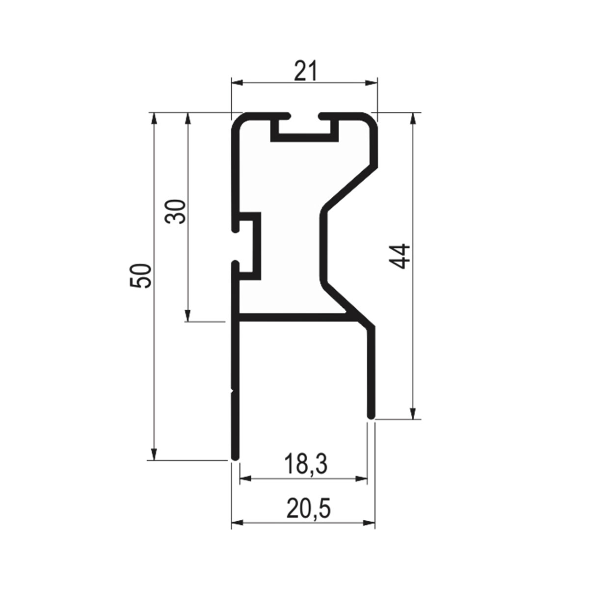 RU 75-F rukohvat L=6,0m AL SM | Europrofil