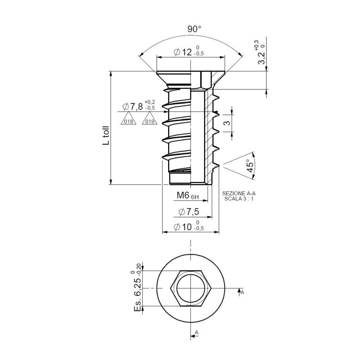 NIV Unit matica M6x15mm SISO | Europrofil