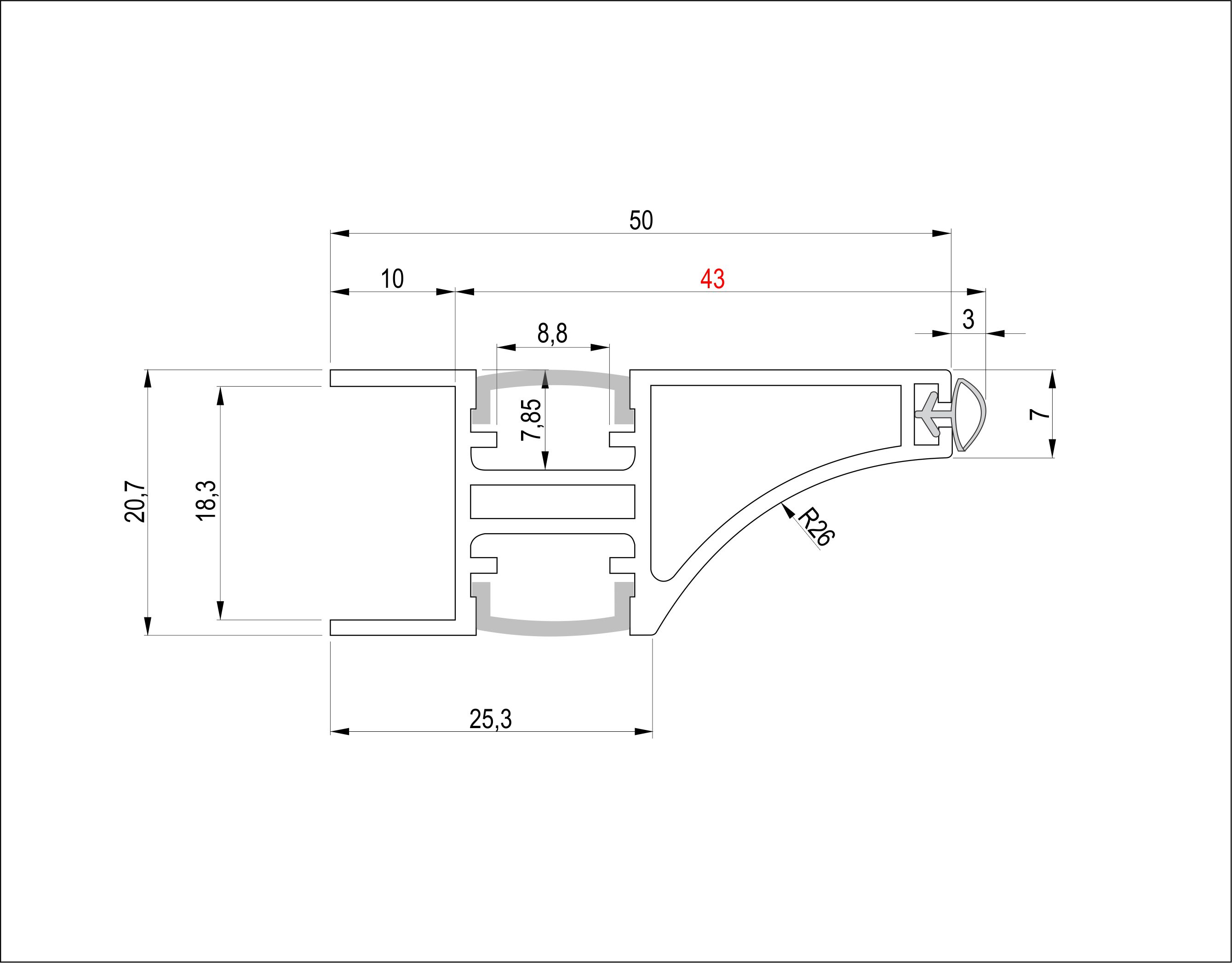 EP-1069-L=299cm Al.led profil | Europrofil